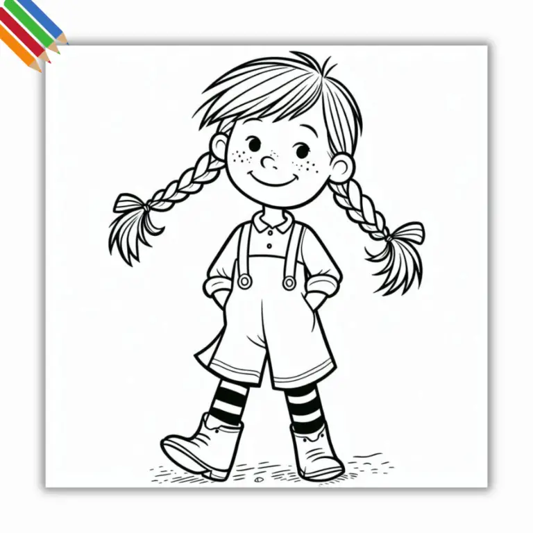 19 Pippi Longstocking coloring pages (Free Printables PDF)