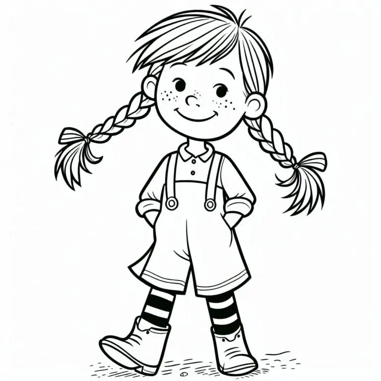 19 Pippi Longstocking coloring pages (Free Printables PDF)
