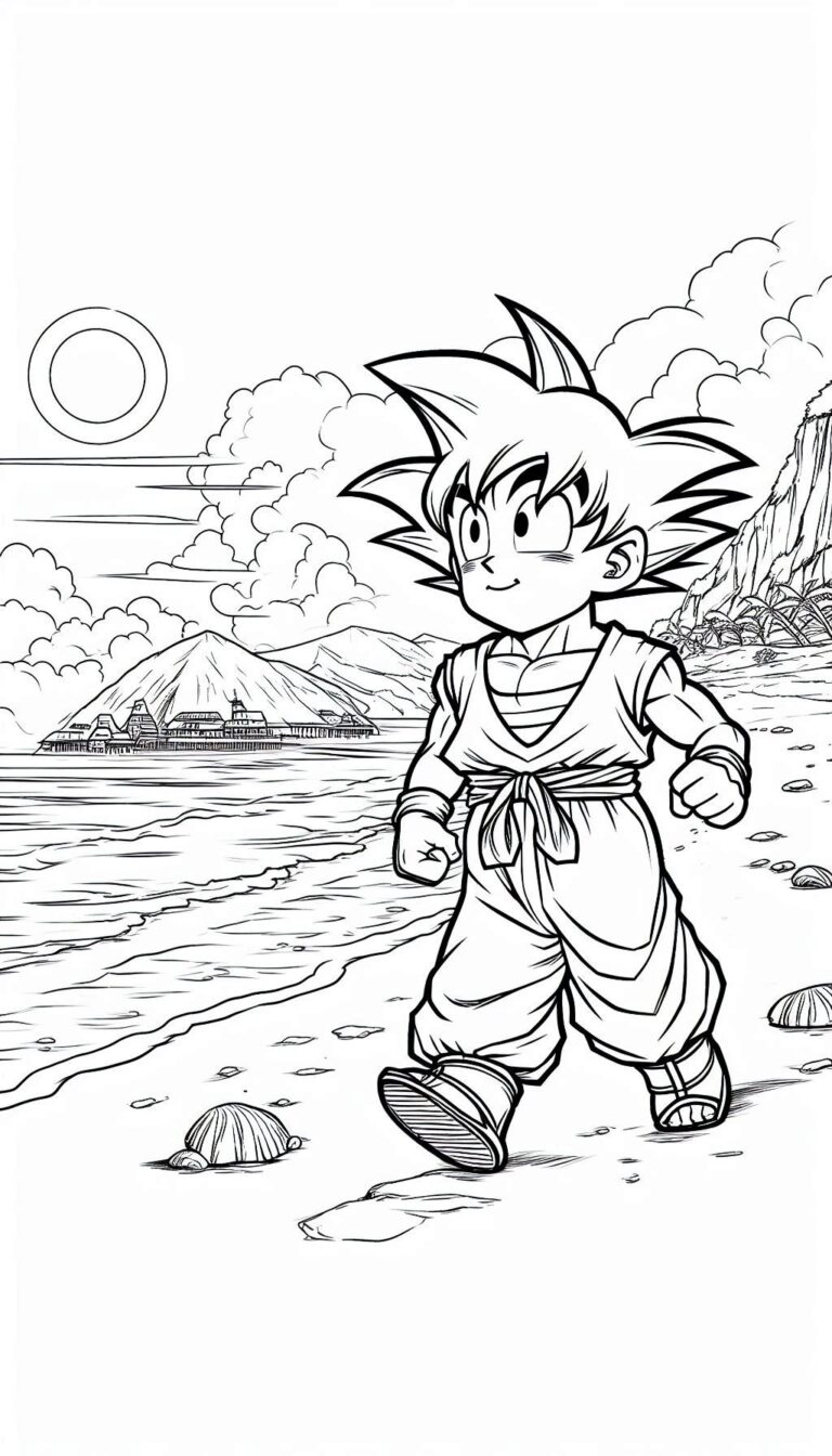 39 Dibujos de Son Goku para colorear e imprimir PDF