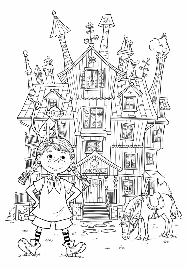 19 Pippi Longstocking coloring pages (Free Printables PDF)