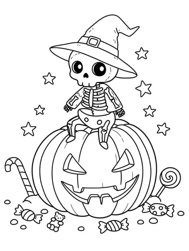 26 Scheletro da colorare unico e stampare PDF gratuita