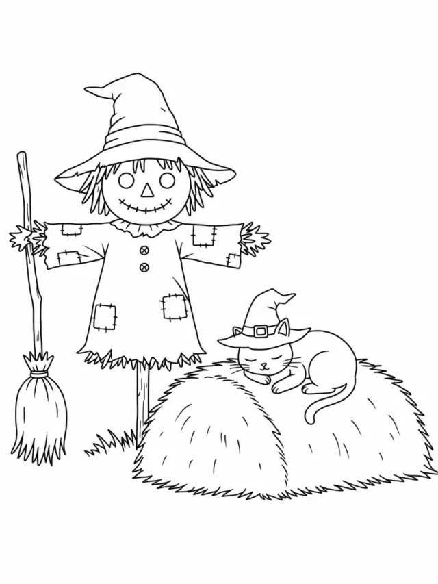 31 Coloriage Épouvantail Unique (Dessins à imprimer PDF)