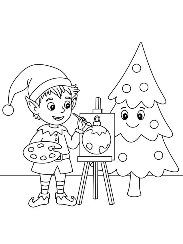 33 Dibujos de Elfos navideños para colorear e imprimir PDF