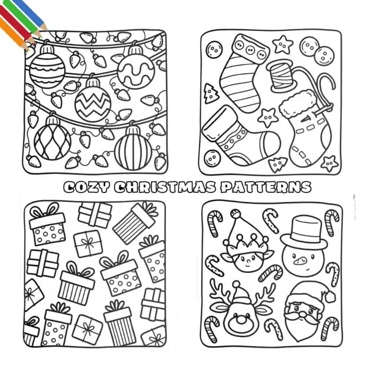 40 Cozy Christmas coloring pages (Free Printables PDF)