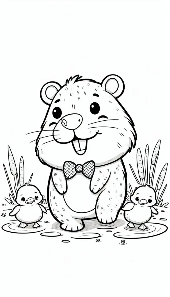 42 Capybara de colorat ùniko (Desene imprimabile PDF)