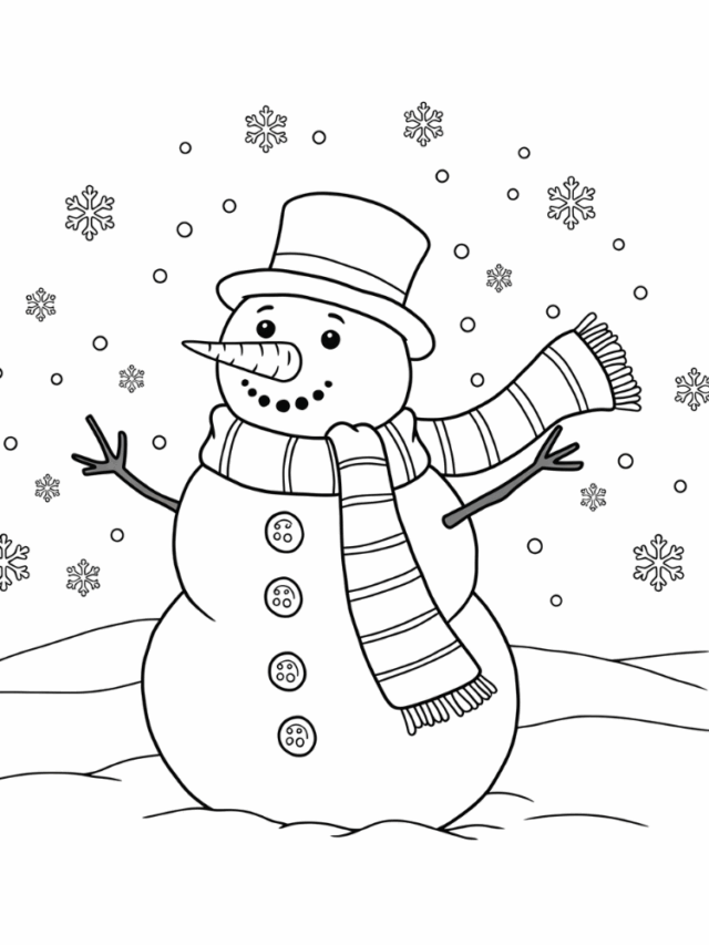 33 Desenhos Boneco de neve para colorir e imprimir PDF