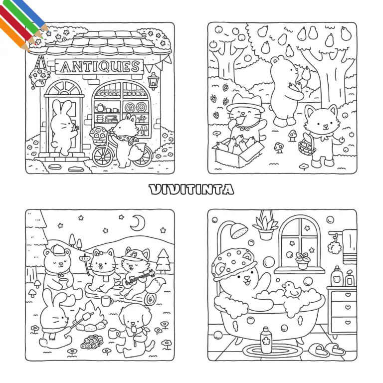 40 Cozy Corner coloring pages - Kuki Puff | Free Printable PDF