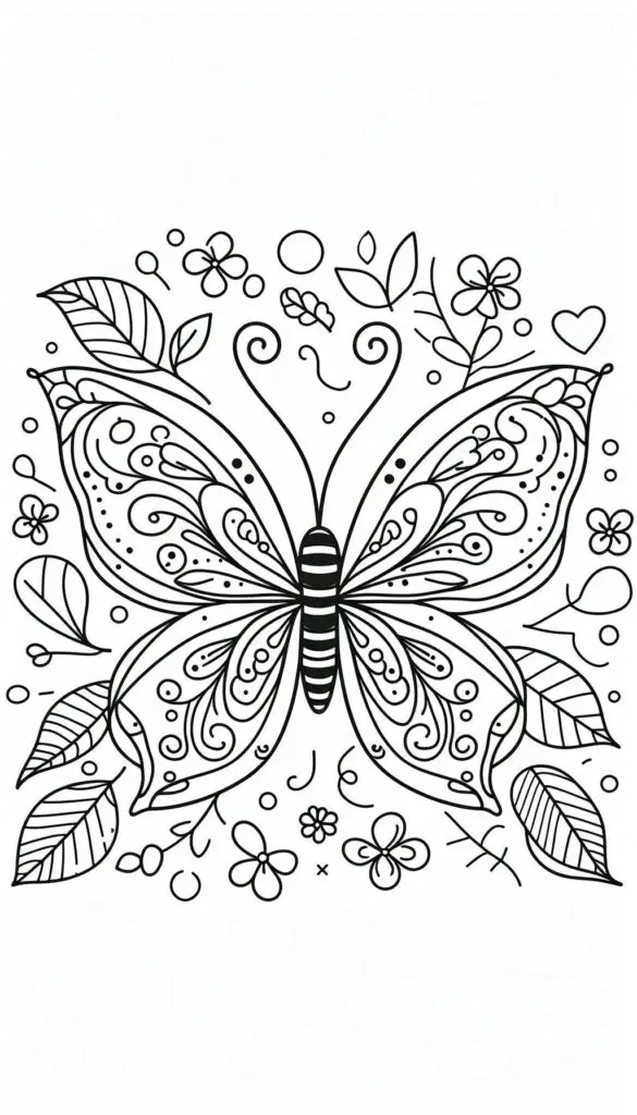25 Fluture de colorat ùniko (Desene imprimabile PDF)