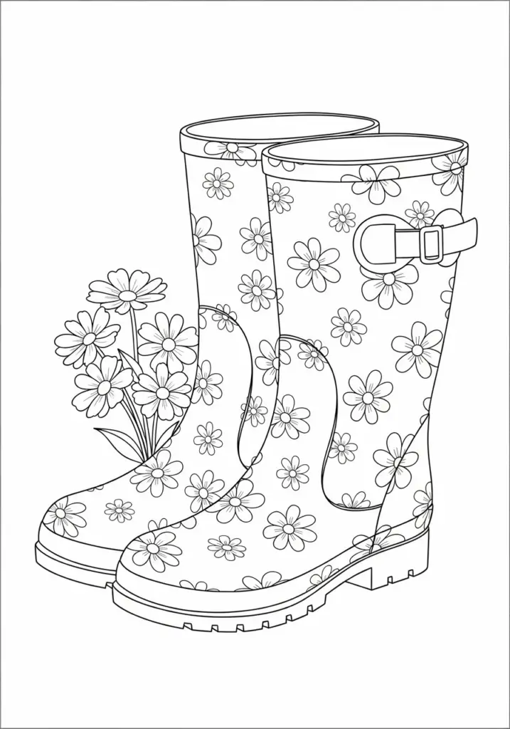 23 Rain boots coloring pages unique (Free Printables PDF)