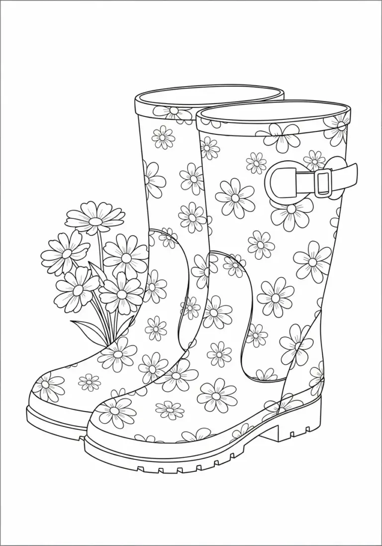 23 Rain boots coloring pages unique (Free Printables PDF)