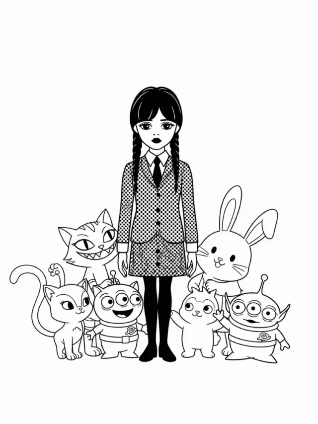 31 Wednesday coloring pages unique (Free Printables PDF)