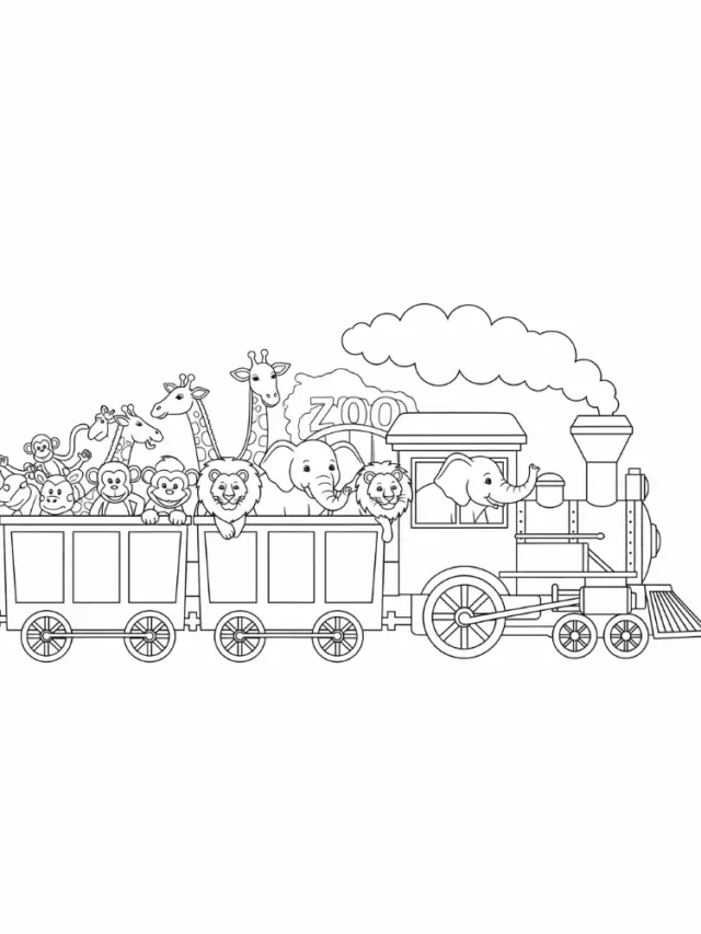 47 Tren de colorat pentru copii (Desene imprimabile PDF)