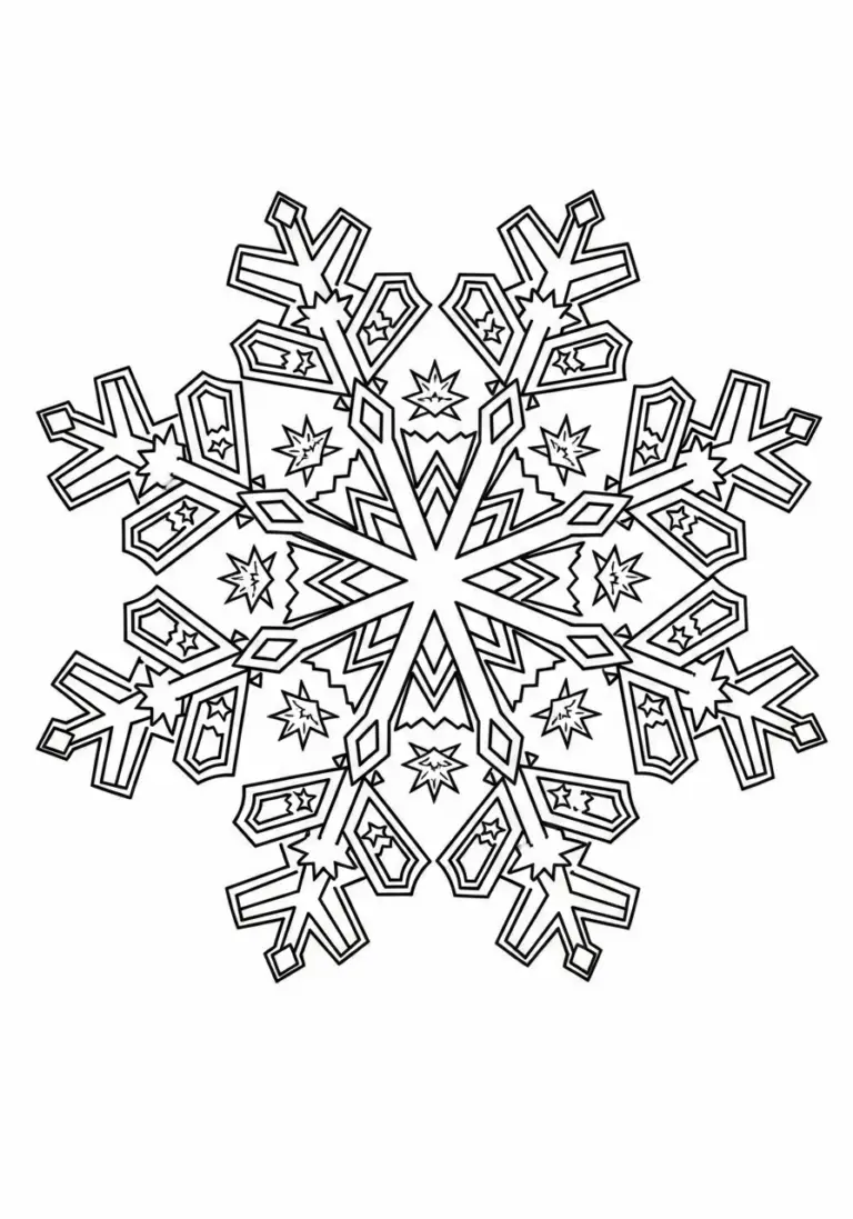 51 Fulg de nea de colorat ùniko (Desene imprimabile PDF)