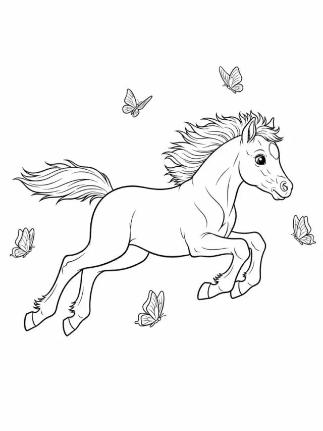 56+ Cal de colorat pentru copii (Desene imprimabile)