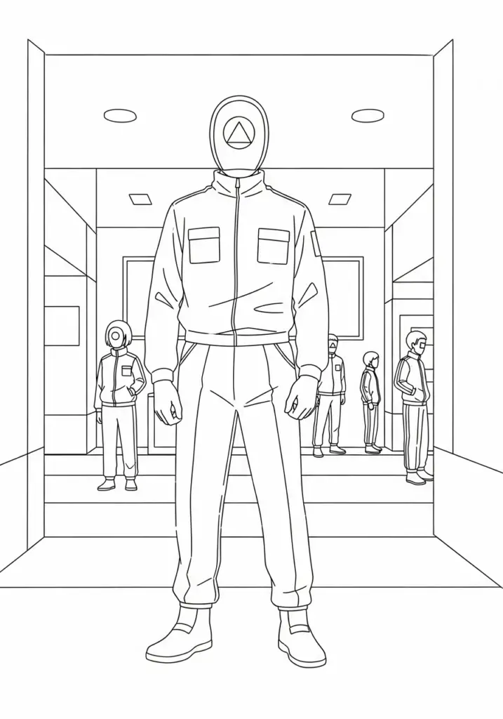 32 Squid Game de colorat ùniko (Desene imprimabile PDF)