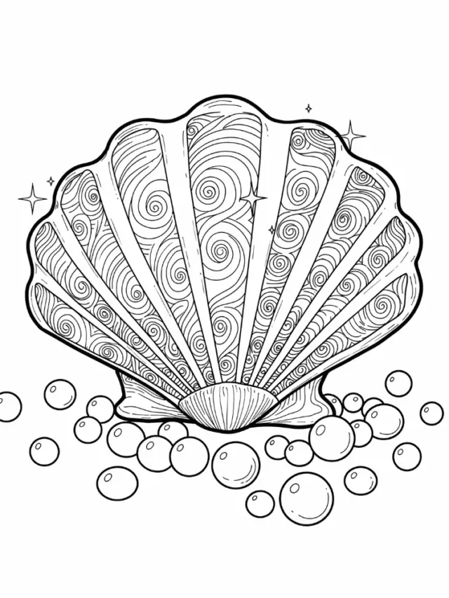 18 Conchiglie da colorare in PDF - Stampa o colora online