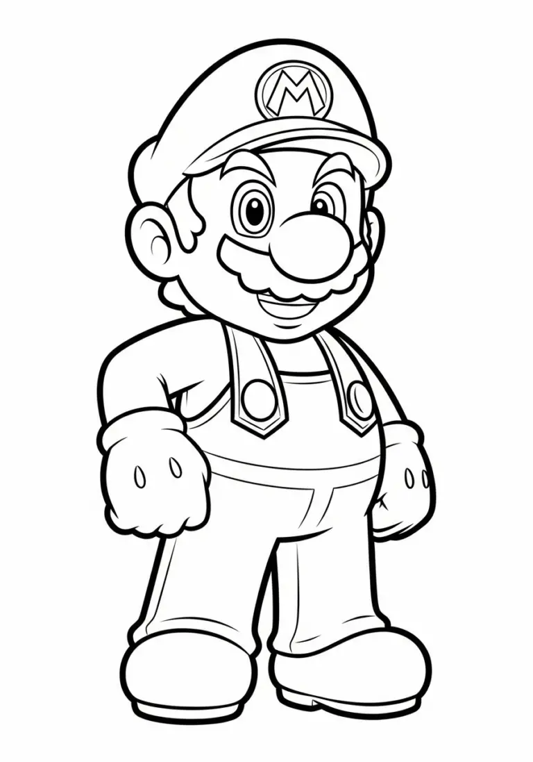 57 Mario målarbilder för barn utskrivbar PDF gratis