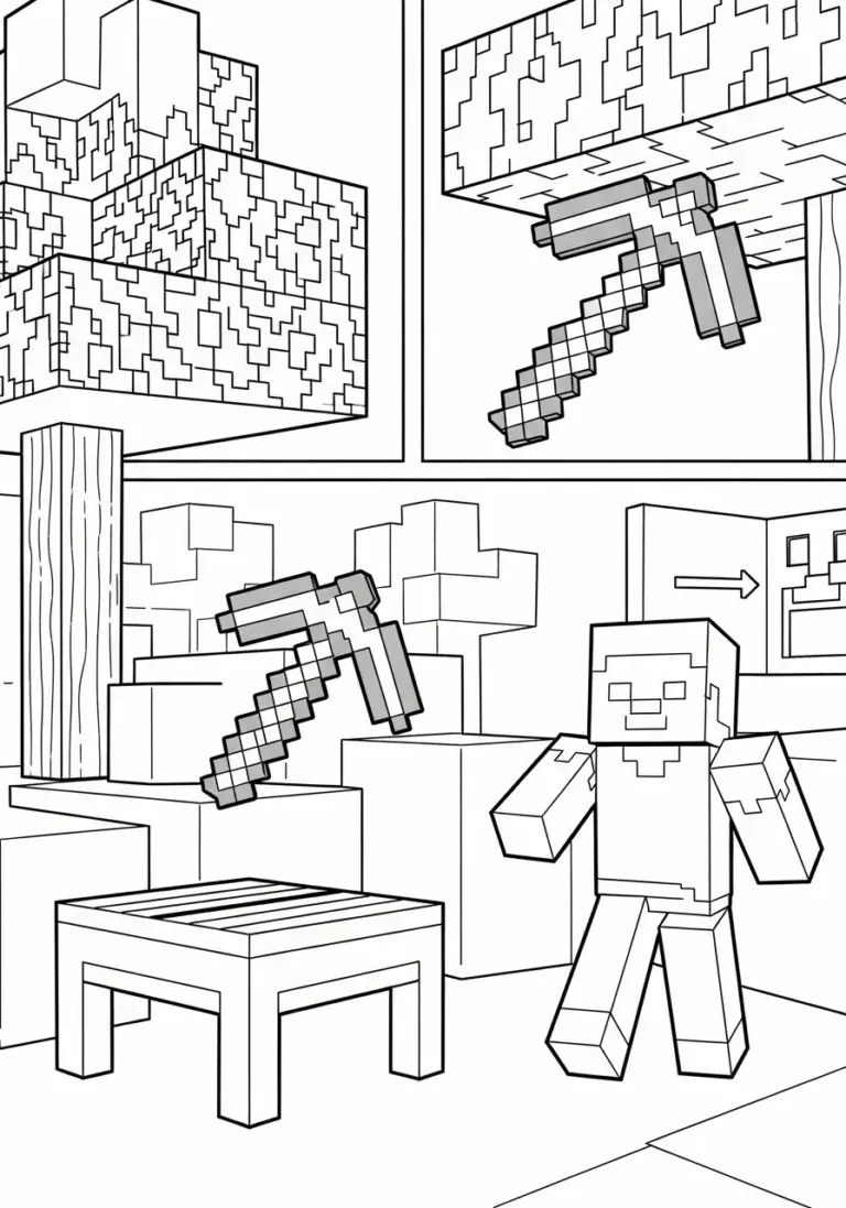 69 Mewarnai Minecraft untuk anak-anak (gambar untuk dicetak)