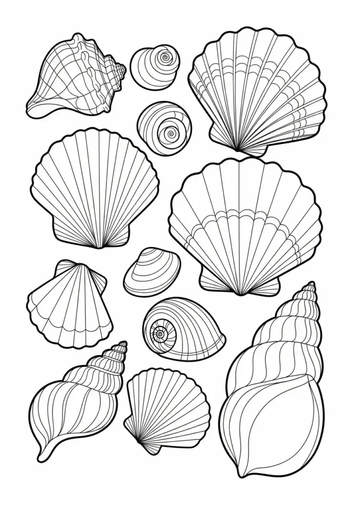 18 Schelpen Kleurplaat PDF - Printen Of Online Kleur