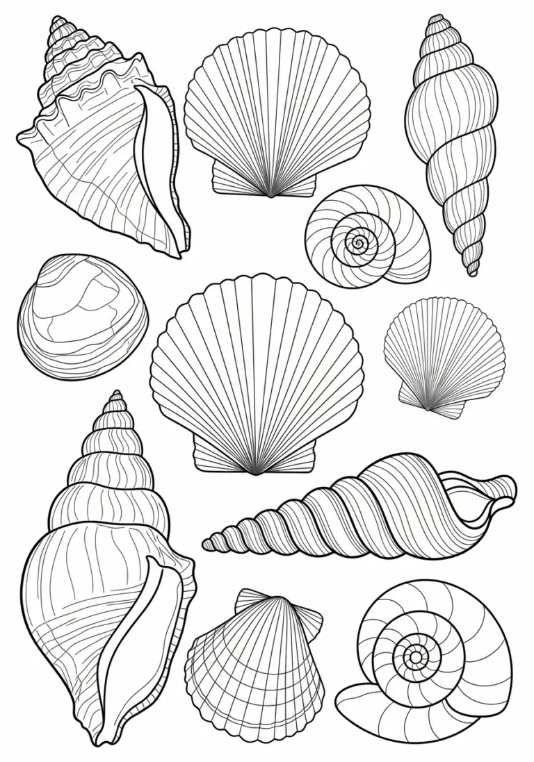 18 Schelpen Kleurplaat PDF - Printen Of Online Kleur