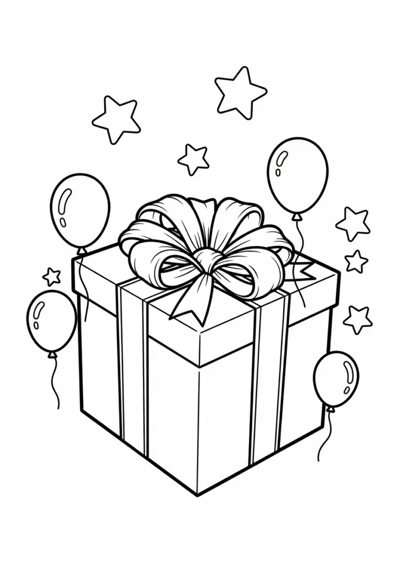 36 Gift coloring pages unique (Free Printables PDF)