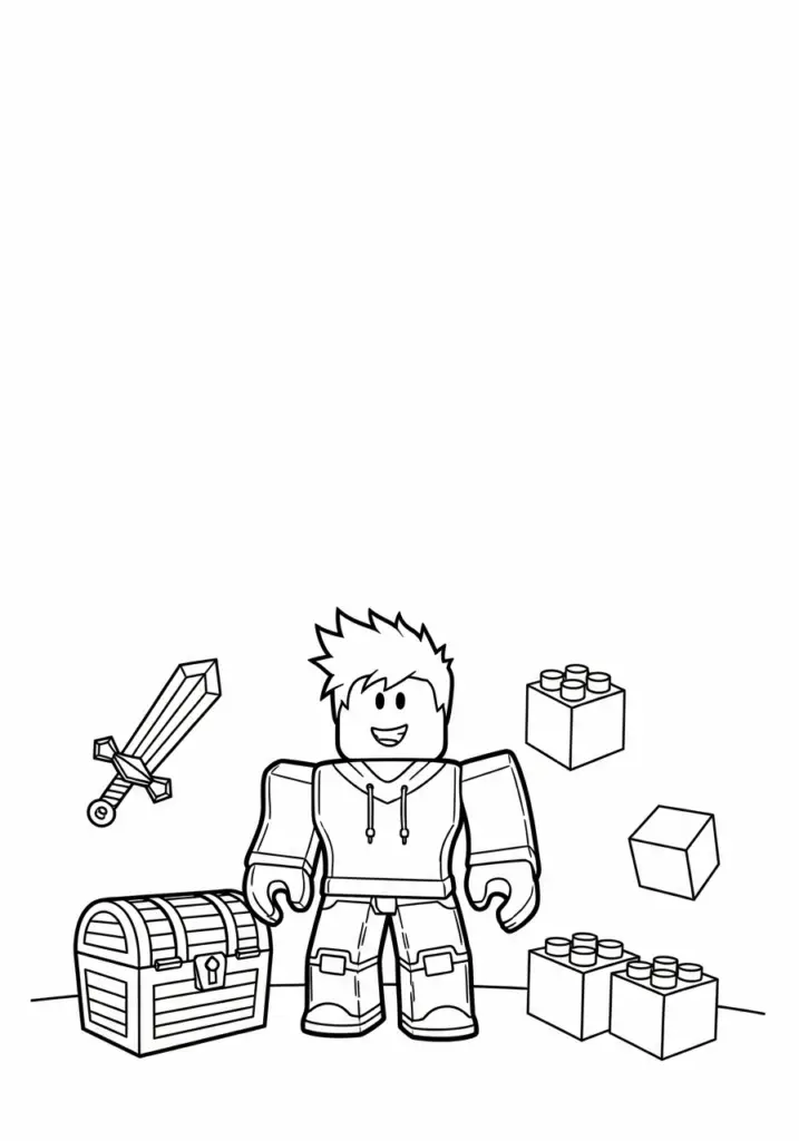 Roblox de colorat pentru copii (Desene imprimabile)