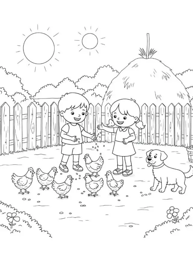 Kleurplaat Boerderij - Download En Print Kleurplaat Voor Kinderen