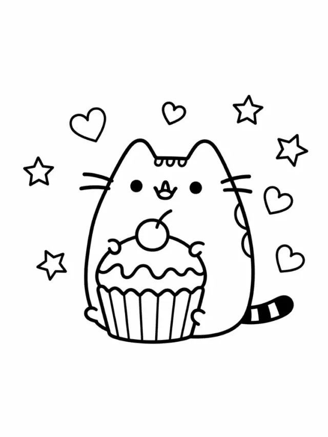76 Pusheen de colorat ùniko (Desene imprimabile PDF)