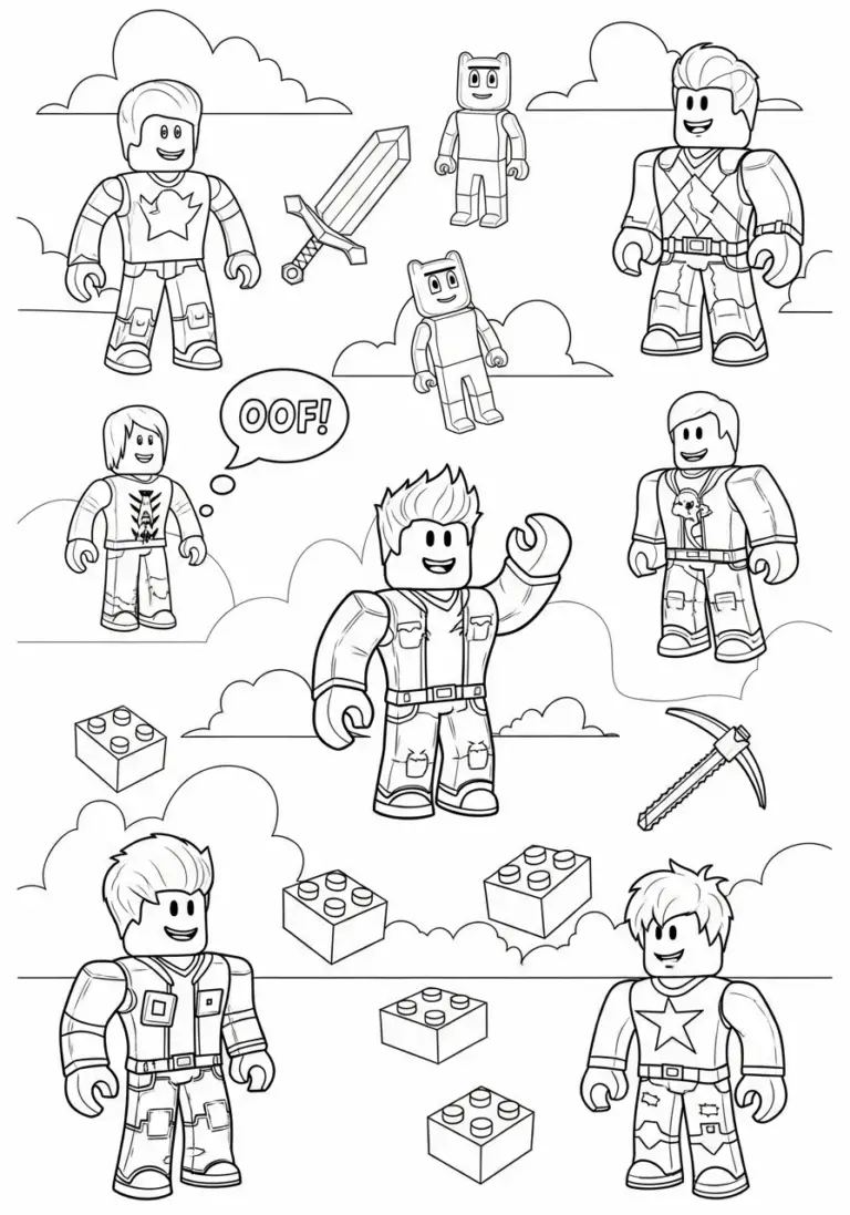 Roblox de colorat pentru copii (Desene imprimabile)