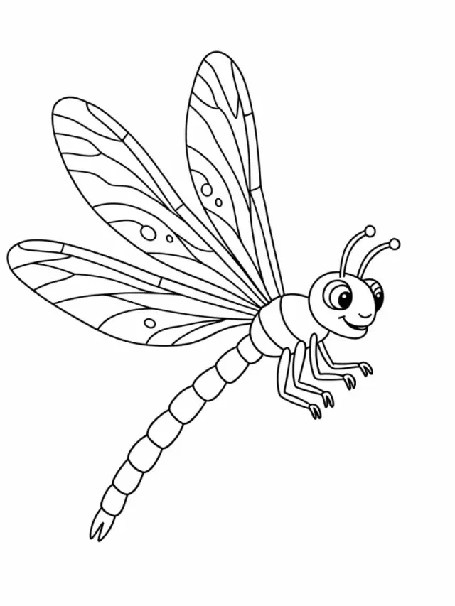 Libelle Malvorlage - Kostenloses Malen für Kinder