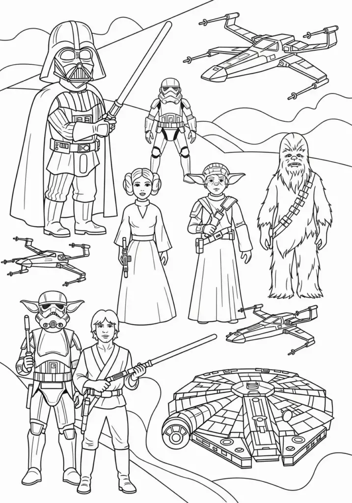 60+ Dibujos de Star Wars para colorear e imprimir PDF