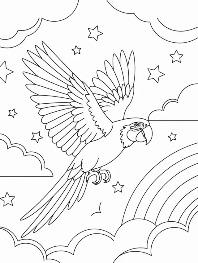 Página para colorir de papagaios 19+ - Diversão para colorir online e ...