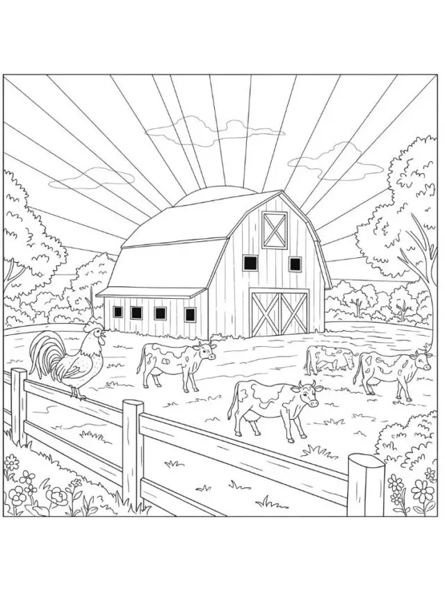 Kleurplaat Boerderij - Download En Print Kleurplaat Voor Kinderen