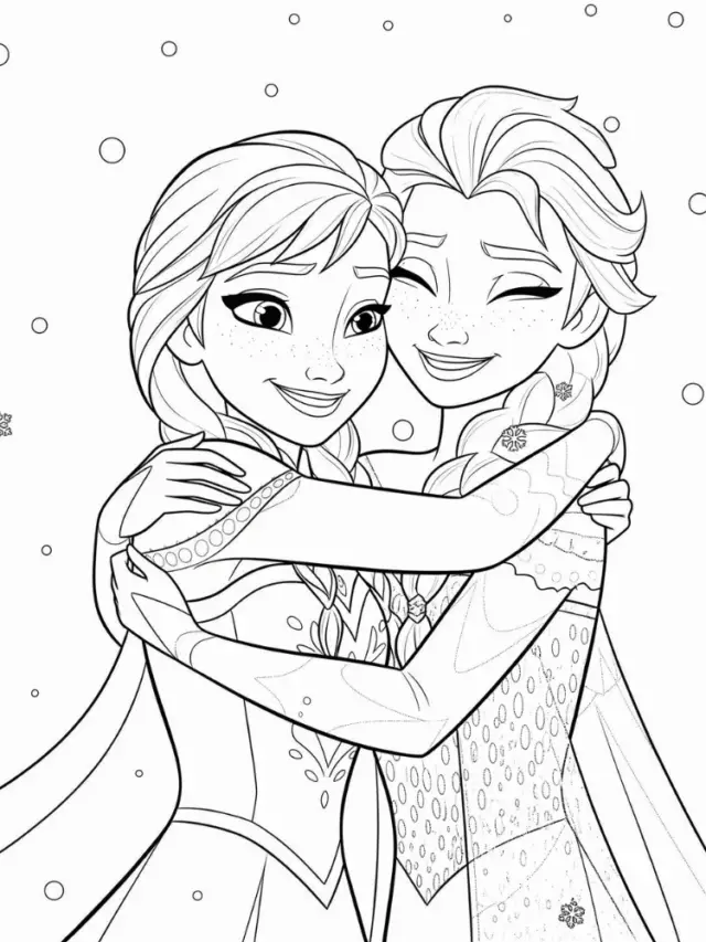 76+ Desenhos Elsa e Anna para colorir e imprimir PDF