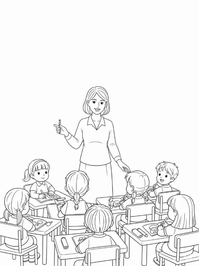 17+ Kleurplaat Juf - Gratis Kindvriendelijke Tekening