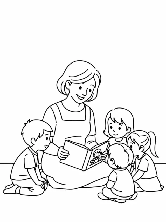 17+ Kleurplaat Juf - Gratis Kindvriendelijke Tekening