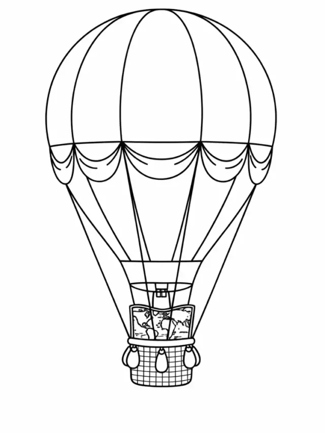 Halaman Mewarnai Balon Udara Panas | Download Dan Cetak Untuk Anak-Anak