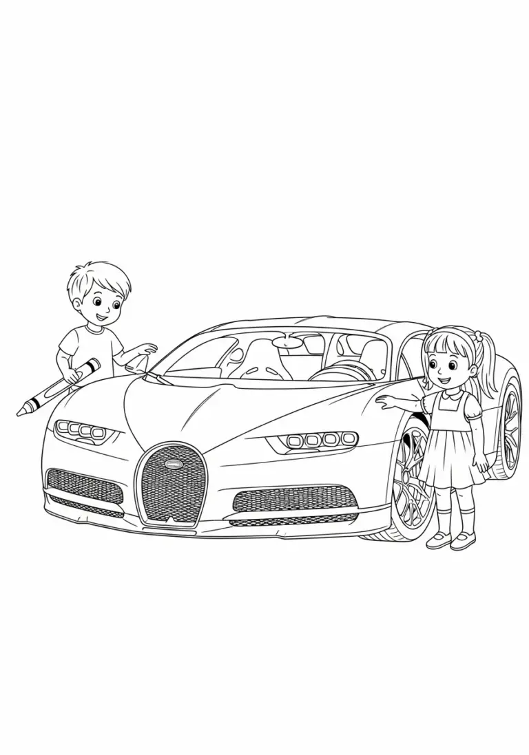 15+ omalovánek Bugatti – Zdarma k vytisknutí kresba auta