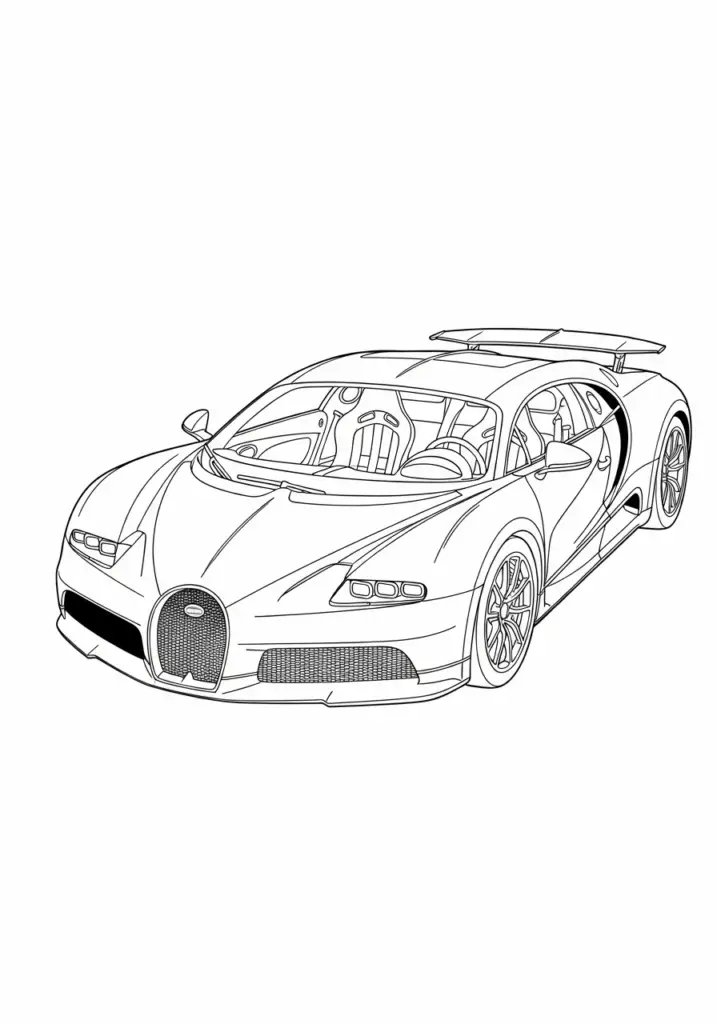 15+ omalovánek Bugatti – Zdarma k vytisknutí kresba auta