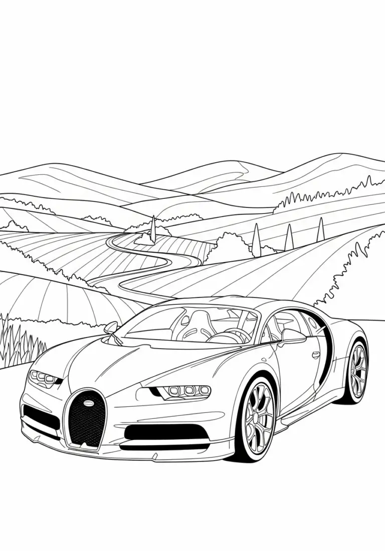 15+ omalovánek Bugatti – Zdarma k vytisknutí kresba auta