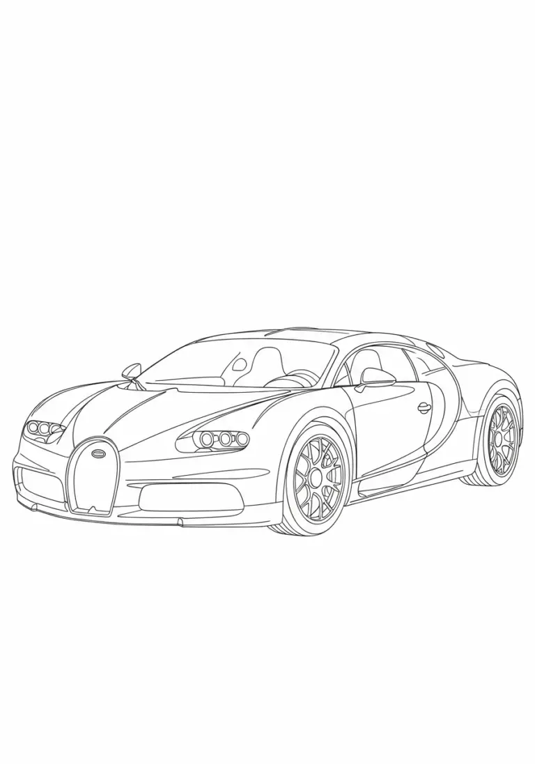 15+ omalovánek Bugatti – Zdarma k vytisknutí kresba auta