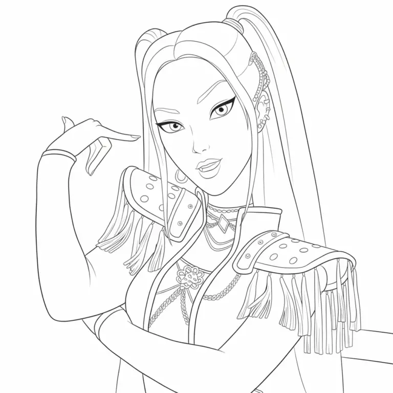 KPop Demon Hunters Mira Coloring Page – Free Print