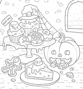 40 Spooky Fuzzy coloring pages (Free Printables PDF)