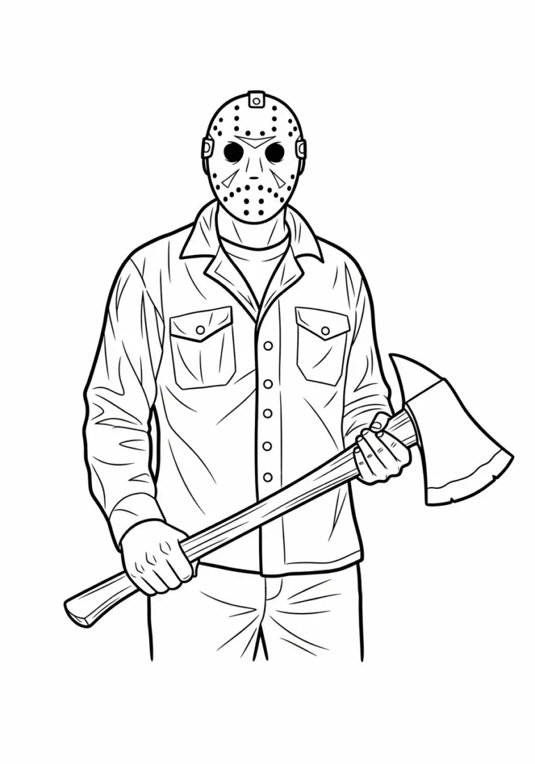14+ Kleurplaat Jason Voorhees – Gratis Printbare Tekening
