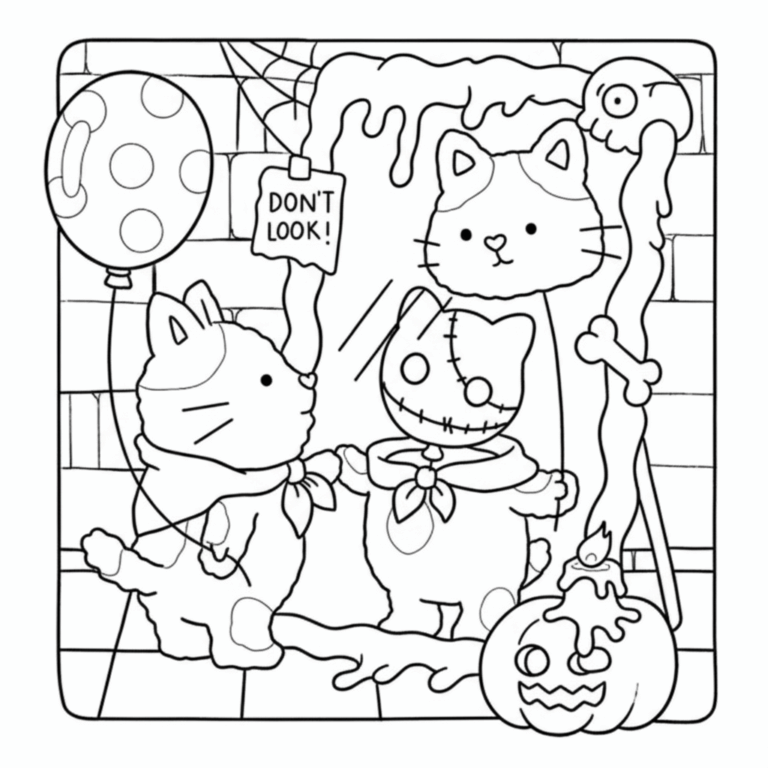 40 Spooky Fuzzy coloring pages (Free Printables PDF)