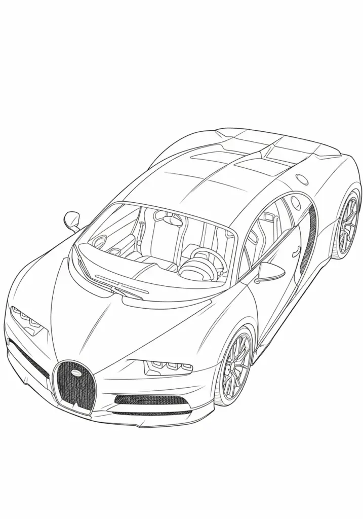 15+ omalovánek Bugatti – Zdarma k vytisknutí kresba auta