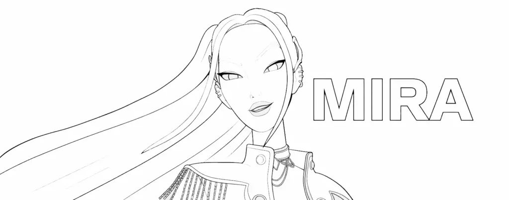 KPop Demon Hunters Mira Coloring Page – Free Print