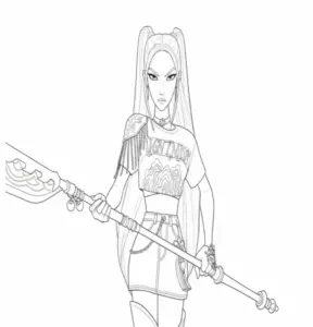 KPop Demon Hunters Mira Coloring Page – Free Print
