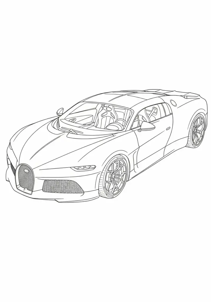 15+ omalovánek Bugatti – Zdarma k vytisknutí kresba auta
