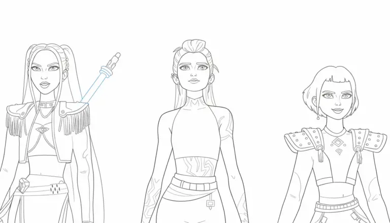 KPop Demon Hunters Mira Coloring Page – Free Print